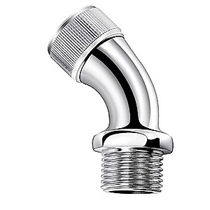 MOSELNY Shower Elbow Adapter for Shower Head,45°Angle Shower Head Extender Connector G1/2 Male to Female Shower Arm Extension for Wall-mounted Shower or Handheld Shower header Connector,Polish Chrome