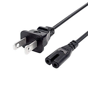 8ft 2 Slot Power Cord for Xbox One 1 X Power Cord Replacement Cable