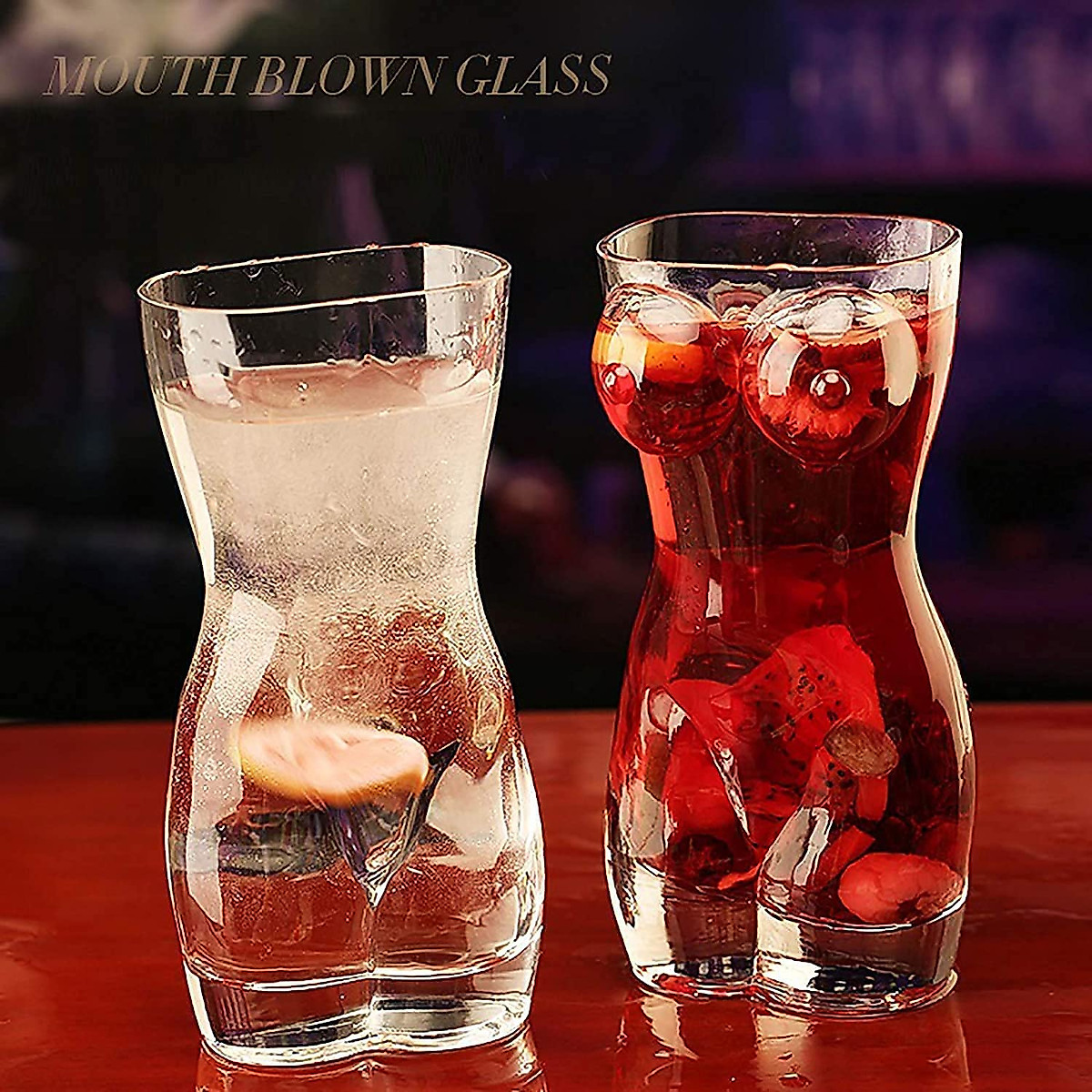 shyliey 2 Pack Cocktail Shot Glass, Transparent Funny Wine Glass, Body Shape Beverage Cups, Glassware Bar Decoration Cup, For Bars Birthday Party Decor (Classic)