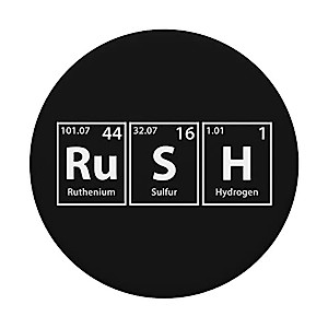 Periodic Tees Co. Rush (Ru-S-H) Periodic Table Elements Spelling PopSockets Stand for Smartphones an