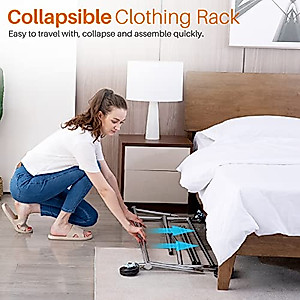 HOKEEPER 250 Lbs Load Capacity Clothes Hanging Garment Racks Portable Heavy Duty Commercial Grade Clothing Rack with Wheels, Chrome Finish