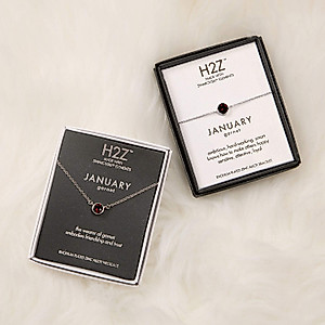 Pavilion Gift Company H2Z 16216 January Garnet Birthstone Necklace with 18" Chain, Brass, Small