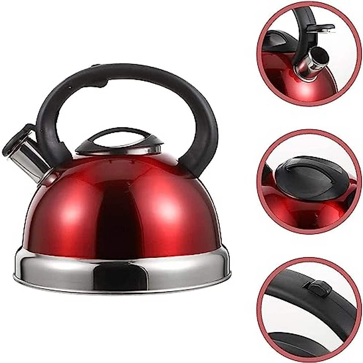 Tea Kettle Stovetop Whistling Tea Kettle 3L Whistling Teapot Stovetop Tea Kettle Stainless Steel Water Boiling Teapot Cool Handle Kettle Kitchen Stove Top Kettle Tea Kettle for Stove Top