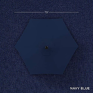 Best Choice Products 7.5ft Heavy-Duty Round Outdoor Market Table Patio Umbrella w/Steel Pole, Push Button Tilt, Easy Crank Lift - Navy Blue