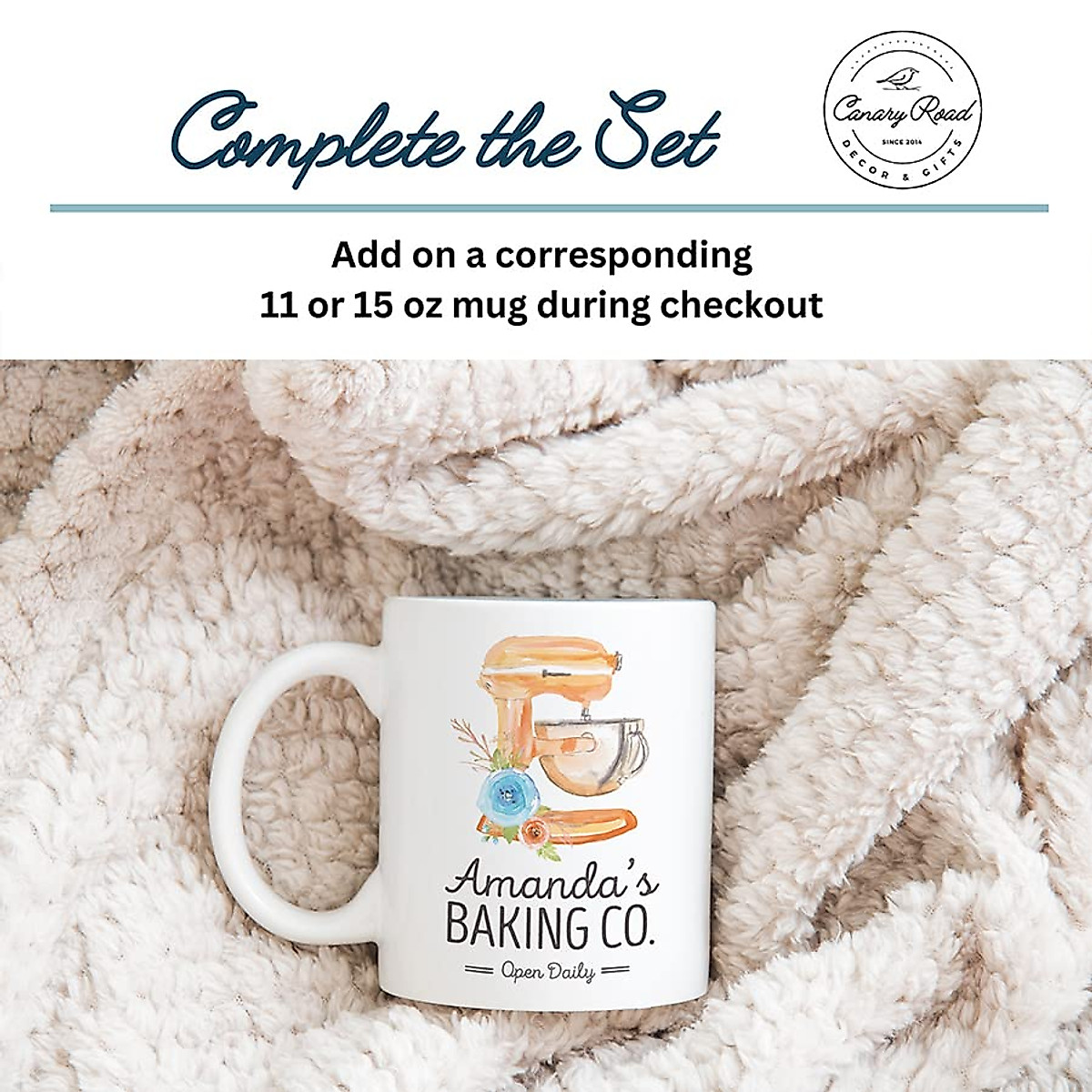 Personalized Baking Co. Kitchen Towel | Custom Waffle Weave Dish Towel | Personalized Kitchen Towel | Housewarming Gift | Wedding Gift | Housewarming Gift | Mixer Kitchen Towel | Baking Towel