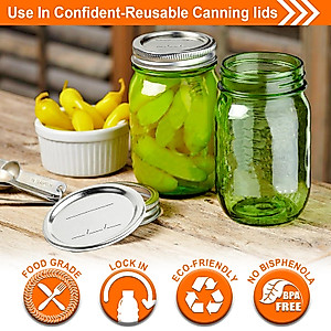 UNERVER 52 PCS Mason Jar Lids and Rings Wide Mouth, Reusable Large Canning Lids for Mason Jars, Food Grade Material Fit & Airtight, Lids for Mason Jars Complimentary whiteboard marker