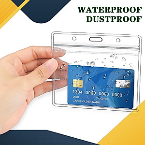 Teskyer 5 Pcs Vaccine Card Holder, 4" x 3" Plastic Badge Holder, Multifunctional Waterproof Clear Card Sleeves for Nursing Badge Reference Cards, Medicare Cards Protectors