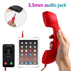 LAHELA Retro Phone Handset/Handset for Mobile/Radiation-Proof Handset Receivers/Retro Phone Receiver/Phone Receiver for Cell Phone (Black)