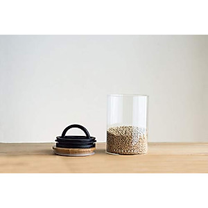 Airscape Glass Food Storage Canister - Patented Airtight Lid Preserves Food Freshness, Glass Storage with Bamboo Lid (Medium 7-Inch)