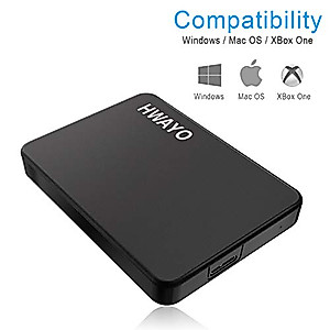 HWAYO 1TB Portable External Hard Drive Ultra Slim 2.5'' USB 3.0 HDD Storage for PC, Desktop, Laptop, MacBook, Chromebook, Xbox One