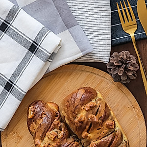 linendo 100% Linen Kitchen Towels 20 x 30 inch Gray/White Buffalo Check - Set of 2 Pack, Natural Flax Washable Tea Towels, Highly Absorbent Dish Towels, Super Soft Multi-Purpose Hand Towels