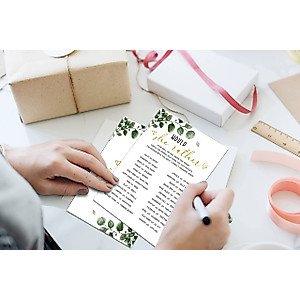 Bridal Shower Games - Greenery Engagement Party Game Cards For Wedding, Bachelorette Party - Bridal Shower Decorations - Would She Rather - 30 Cards(003)
