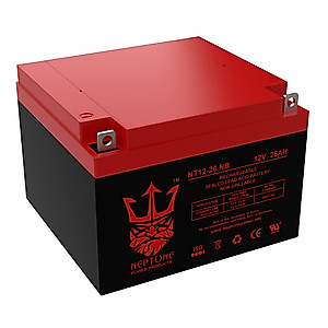 Neptune Brand NT12260 12V 26Ah Replacement Battery for Power-Sonic 12V 26AH PS-12260 PS-12260NB