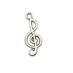 70pcs Craft Supplies Instrument Silver Music Notes Charms Pendants for Crafting, Jewelry Findings Making Accessory for DIY Necklace Bracelet Earrings HM211