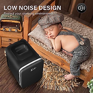 Simple Deluxe Portable Mini Fridge, 4L/6 Can Cooler and Warmer Compact Refrigerator for Skincare, Cosmetics, Beverage, Food, 110V AC/12V DC, for Bedroom, Black, Office, Car, Dorm, Freon-Free, Black