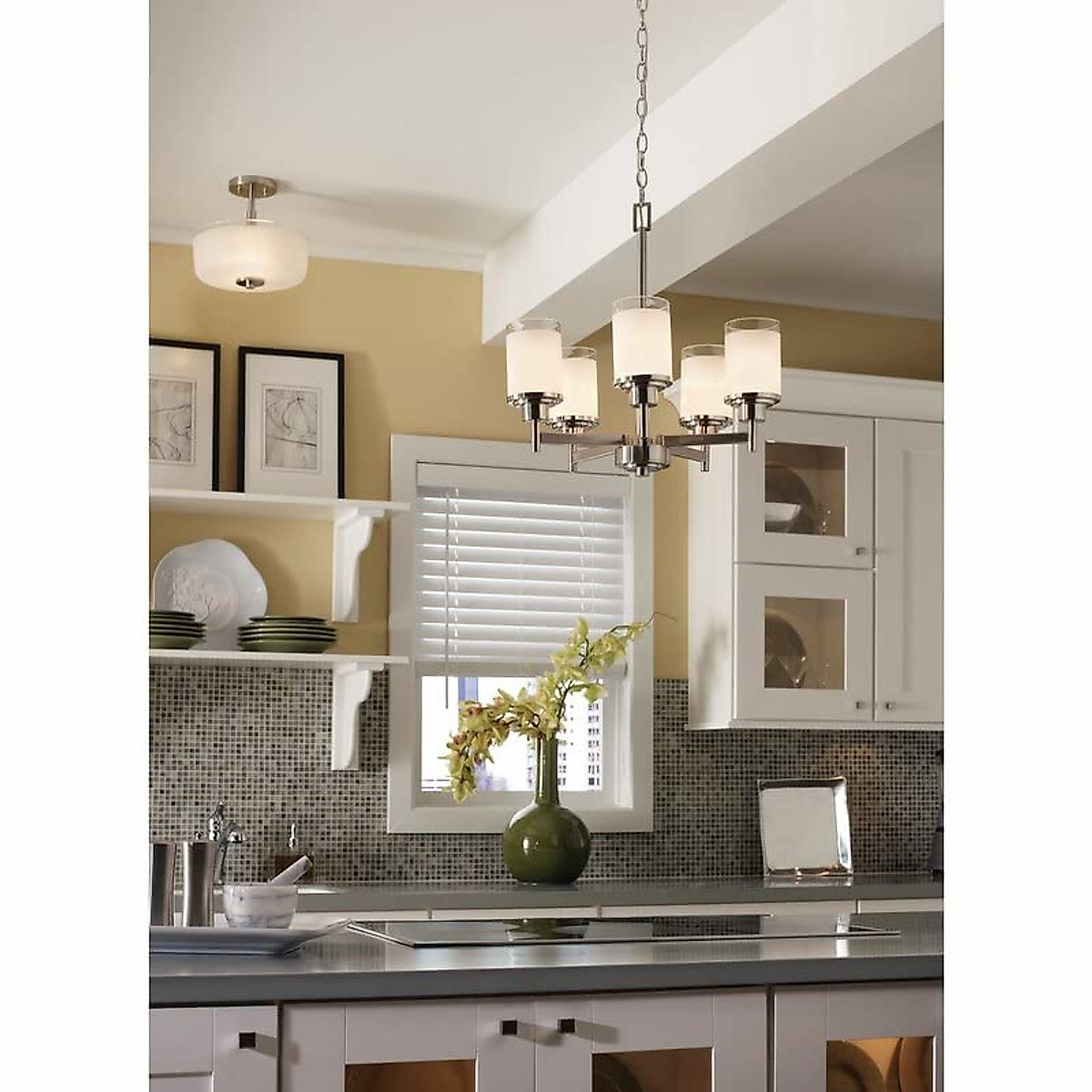 Eidonta 4 Pack White Linen Frosted Glass Lamp Shade Covers, 5.9in Height, 3.9in Diameter, 1.65in Fitter, Cylinder Light Fixture Lampshade, Glass Shade Replacement Globe for Chandelier Wall Sconce