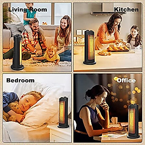 Waoveow Space Heaters Indoor Use Electric, 16Inches 1500W-Ceramic Tower Heater, Fast Heating, Wide Oscillation, Adjustable Thermostat, Over-heating & Tip-over Protection Quiet Safety Office Bedroom