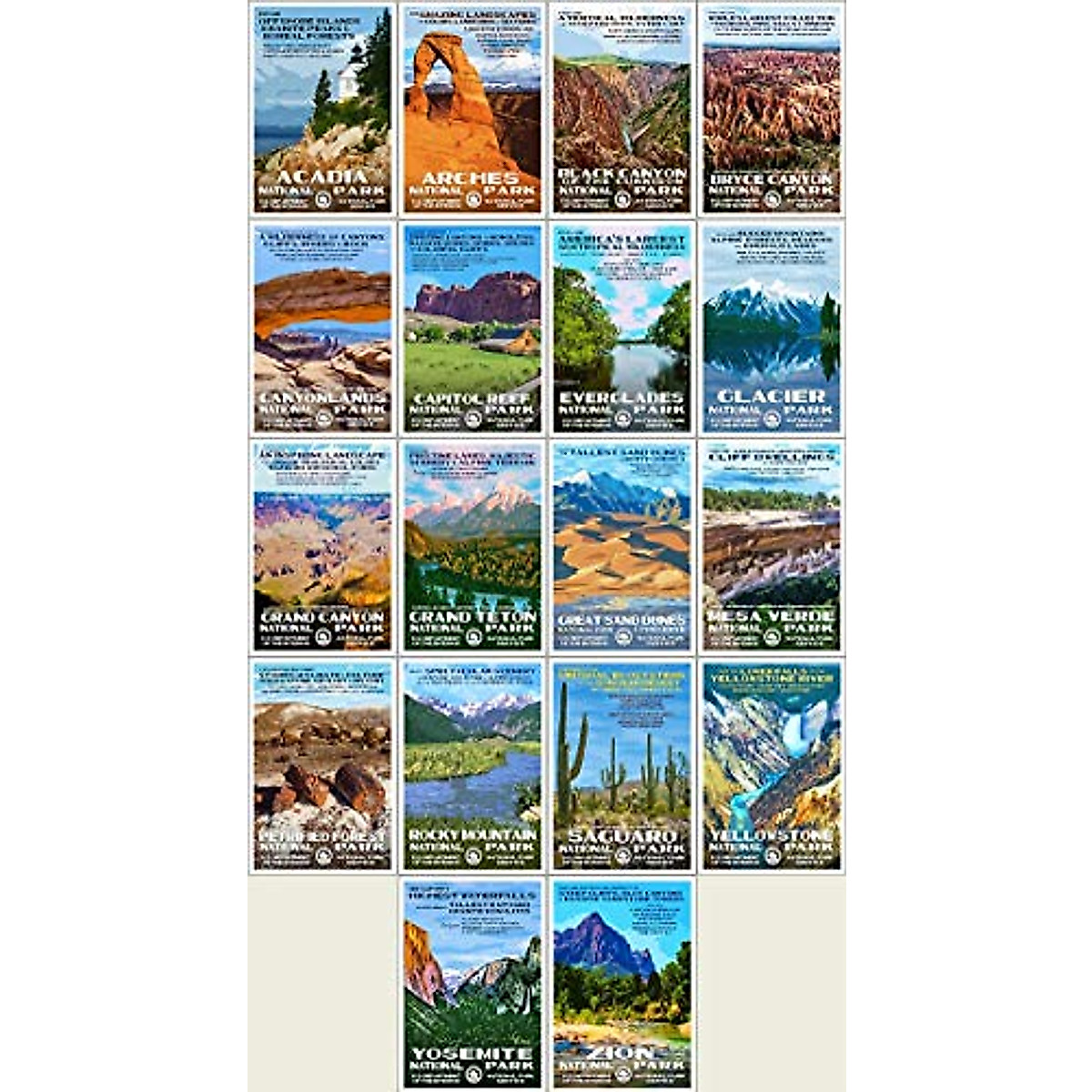 National Park Posters - Postcards featuring Original Works by Robert B. Decker (Series A)