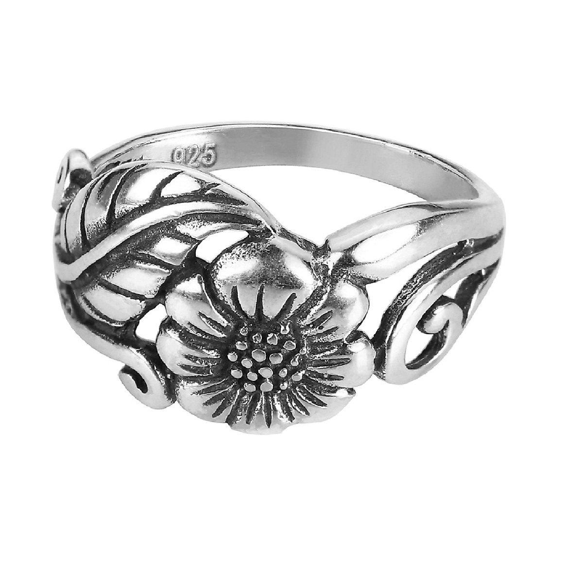 CloseoutWarehouse 925 Sterling Silver Karen's Flower Ring Size 6