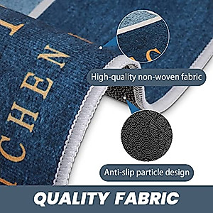 LYGLIGH Kitchen Rug & Mat Anti-Slip Washable 2-Piece Set, 1 Second Absorbent & Leak-Resistant, Sink Grey Long Kitchen Running Rug Comfort Standing Mat 47x20 / 30X20