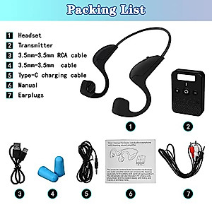 Hearing Device Assist Conversation Enhancing Hearing Impaired Wireless Listening Headset Headphones for The Eldeyly Senior Hard of Hearing Problems to Watching TV with Sound Pick-up Transmitter