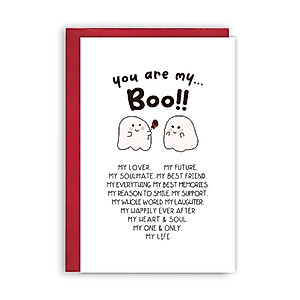 Ulbeelol You Are My Boo Card, Halloween Love Card, Halloween Anniversary Card, Funny Halloween Card for Husband Boyfriend...