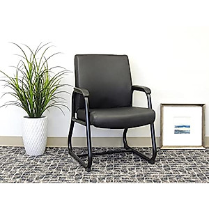 Boss Office Products Heavy Duty Caressoft Guest Chair in Black 350 lbs.