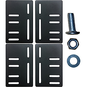 Lussuoso Furniture Modi-Plate Bed Frame Adapter/Connector, Heavy Duty Bed Frame Modification to Connect Headboard/Footboard, Steel Bracket, Hardware Included 4 PC Set (4)