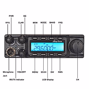 AnyTone AT-6666 10 Meter Radio High Power 15W/45W/60W 40CH Mobile Transceiver SSB(PEP)