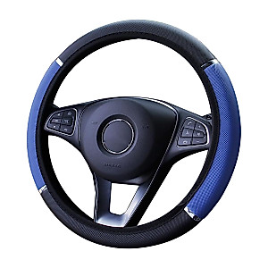 Car Steering Wheel Cover, Non-Slip, Elastic, Steering Wheel Cover for Men and Women, Universal Fit 15 Inches Cars, Vehicles, SUVs (Blue)