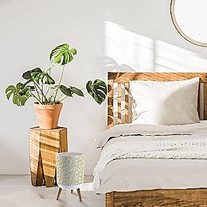 Trash Can with Lid Blooming Meadow Seamless Trendy Color for Fashion Wallpapers and Print Wood Small Garbage Bin Waste Bin for Kitchen Bathroom Bedroom Press Cover Wastebasket 7L/1.8 Gallon