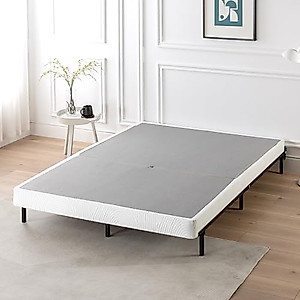 ZINUS No Assembly Metal Box Spring, 4 Inch White Mattress Foundation, Sturdy Metal Structure, Full