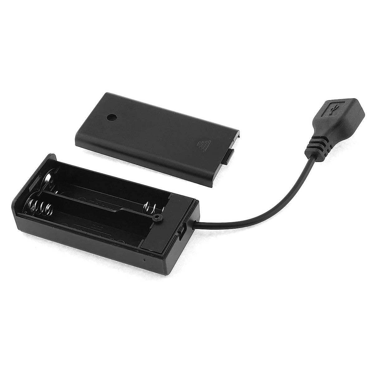 DGZZI USB Female Socket 2 AA Battery Case Box Holder with ON-Off Switch and