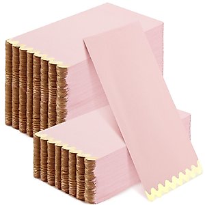 Sumind 100 Pcs Baby Pink Cocktail Napkins with Gold Foil Scalloped Edges 2 Ply Paper Dinner Napkins Disposable Party Napkins for Guest Wedding Reception Baby Shower Birthday Supplies, 13 x 16 Inch