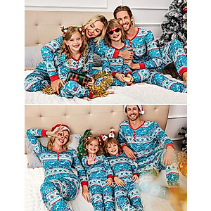 Ekouaer Christmas Pajamas for Family Matching Pj Sets Womens Mens Kids Pjs Long Sleeve Sleepwear Lounge Sets Outfits