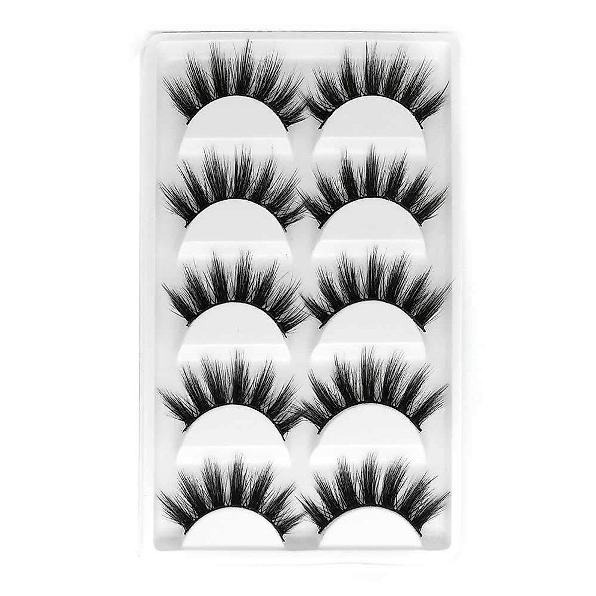 GGOKOK False Eyelashes 3D Faux Mink Eyelashes Handmade Luxurious Volume Fluffy Natural False Eyelashes Fluffy Long Soft Reusable Eyes Lashes Dramatic Eyelashes 5 Pairs