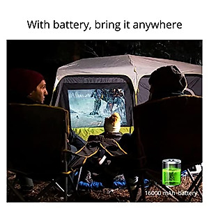 Full HD DLP Projector 700 ANSI Lumens Home Theater 1080P Support Battery Android TV System with Google Service ( Color : Add Wall Mount )