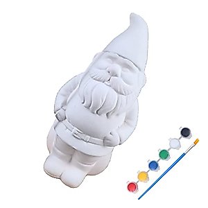 Garden Gnome Statue Paintable Gnome Figurines Ornament Creative Paint Your Own Garden Gnome Craft Activity for Outdoor Children Decorative Ornament