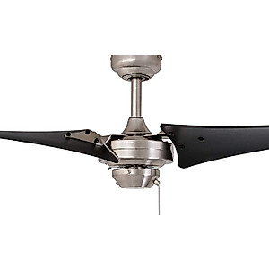 Prominence Home Almadale, 56 Inch Contemporary Indoor Ceiling Fan with No Light, Pull Chain, Modern High Performance Blades, Reversible Motor - 50330-01 (Brushed Nickel)