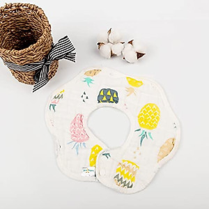 babygoal Baby Bandana Drool Bibs, 360° Bibs for Boys Girls Newborn Infant, 100% Organic Cotton Bibs for Drooling and Teething Gift 10 Pack 10MSBB01