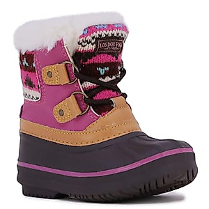 LONDON FOG Girls Toddler Tottenham Cold Weather Snow Boot BR/FUS size 8 Toddler