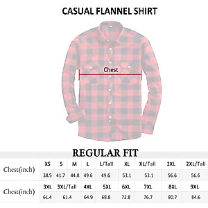 Alimens & Gentle Men's Button Down Regular Fit Long Sleeve Plaid Flannel Casual Shirts