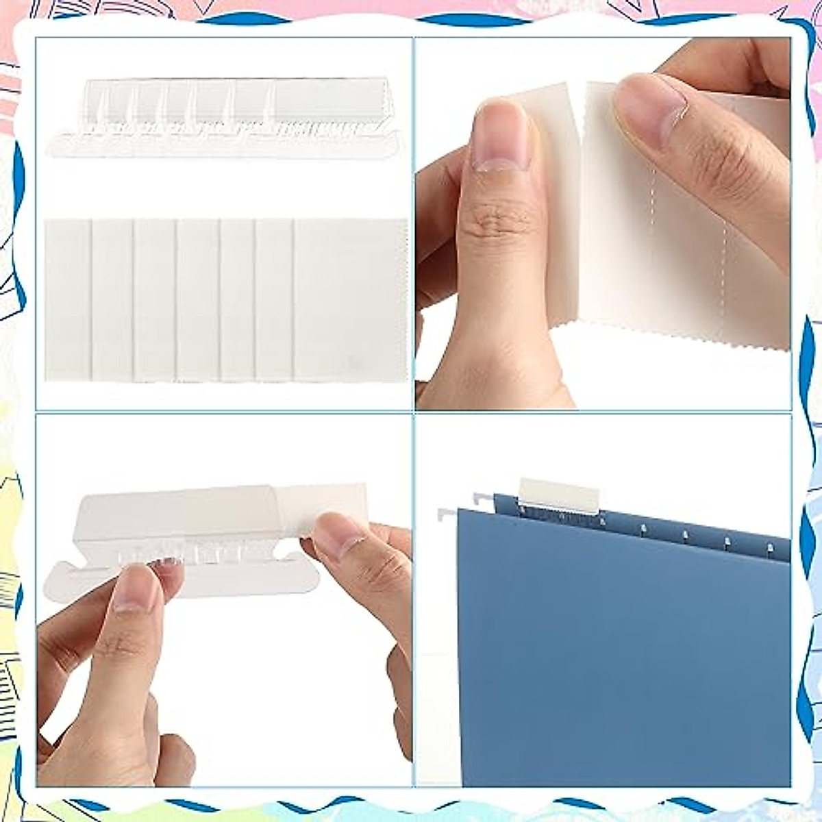 Yaomiao 24 Pack Hanging File Folders Letter Size Expanding File Folders with 1 Inch Expansion Hanging File Folders for Filing Needs(Multicolor)