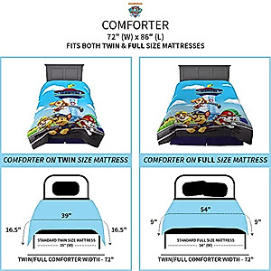 Franco Kids Bedding Super Soft Microfiber Reversible Comforter, Twin/Full, Paw Patrol