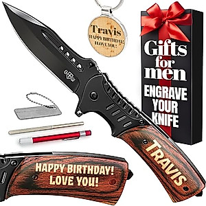 Grand Way Customized Pocket Knife - Personalized Gift for Men & Women Dad Birthday Presents Dads Father Husband Mens Gifts Him Anniversary Ideas 0207 PS