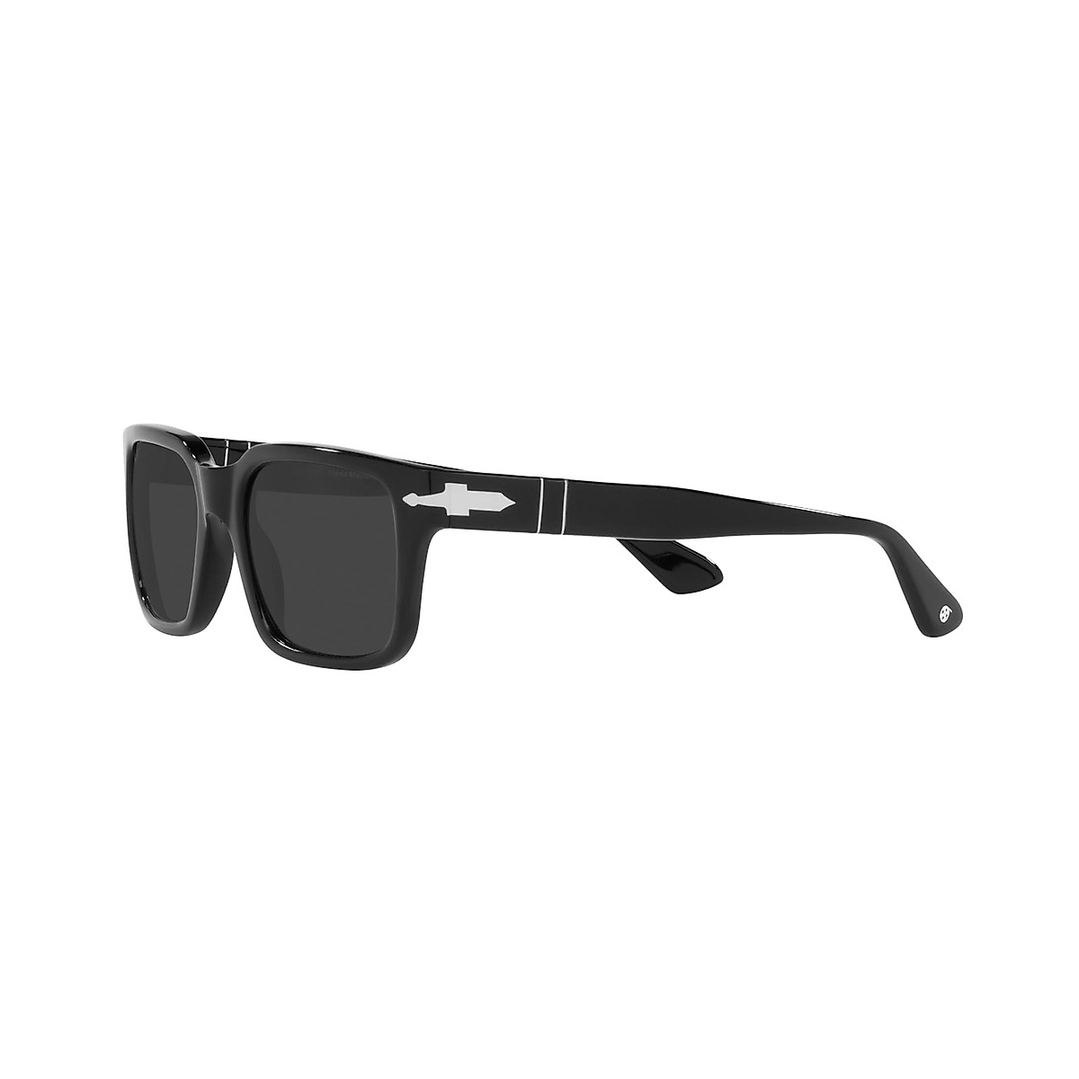 Persol PO3272S Rectangular Sunglasses, Black/Dark Grey Polarized, 53 mm