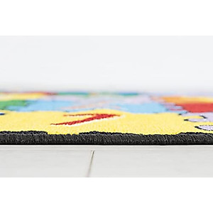 Mybecca Kids Rug ABC Puzzle Area Rug Educational Alphabet Letter & Numbers 8 x 11-Non Slip Gel Backing Size approximate: 7' feet 2" inch by 10' ft (7'2" X 10')