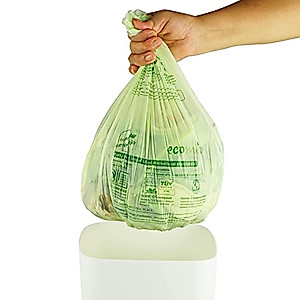 ecomelo Compostable Trash Bags, 3 Gallon/11.35 Liter, 100 count, Extra thick 0.71 Mils, Kitchen Food Scrap/Organic Waste Bags certified Biodegradable BPI ASTM D6400, HOME Compostable EN13432 & AS5810