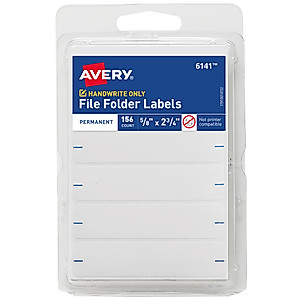 Avery Permanent File Folder Labels 2.75 x 0.625 Inches, White 156 labels