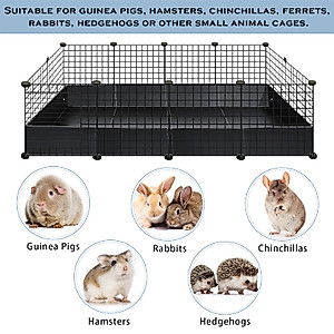 Geelin Corrugated Plastic Cage Liners Base 2 x 4 Panel Size Guinea Pig Cage Liner for Guinea Pigs Hedgehogs Rabbits Applied with C&C Cages, Black